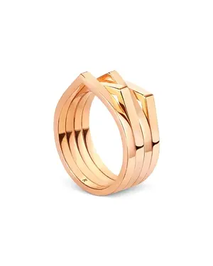 REPOSSI 18k Antifer V Shape Four Row Band - Rose Gold