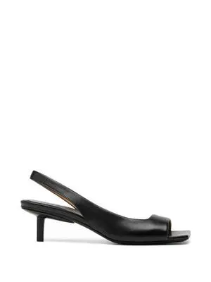 Marsèll Square-toe Heeled Slingback Sandals - Black