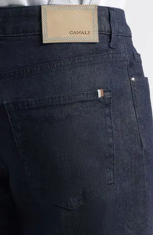 Canali Comfort Straight Leg Jeans - Navy
