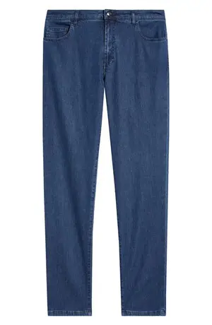 Canali Comfort Straight Leg Jeans - Blue