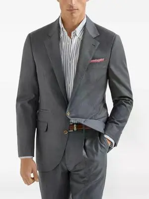 Brunello Cucinelli Super 150s Virgin-wool Four Season Batavia Twill Blazer - Grey