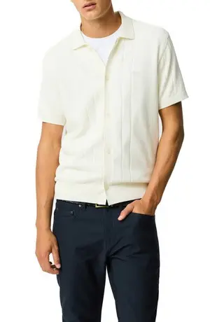 Rodd & Gunn Cobb River Short Sleeve Knit Button-up Shirt - Coconut