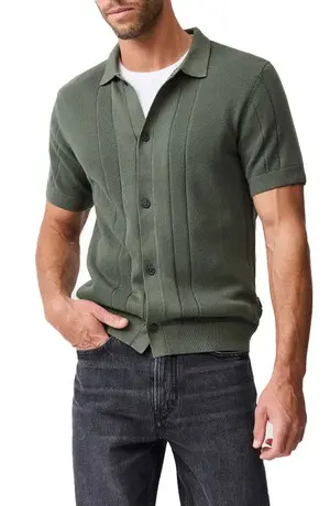 Rodd & Gunn Cobb River Short Sleeve Knit Button-up Shirt - Forest