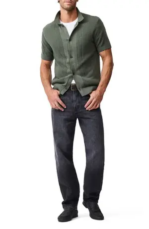 Rodd & Gunn Cobb River Short Sleeve Knit Button-up Shirt - Forest