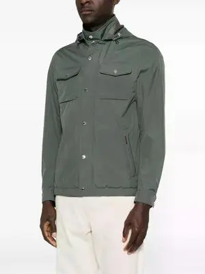 MOORER Hooded Jacket With Pockets - Green