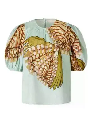 Ulla Johnson Ravena Puff-sleeve Top - Blue
