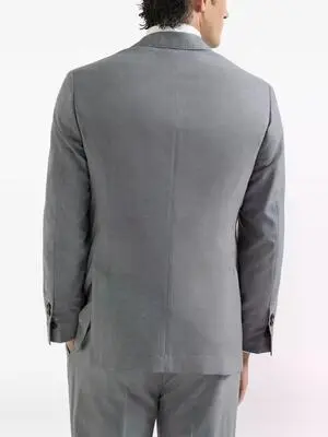 Brunello Cucinelli Virgin-wool And Silk Lightweight Hopsack One-and-a-half Breasted Blazer - Grey