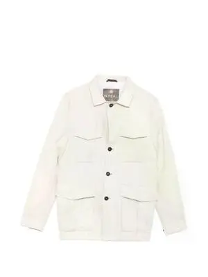 N.peal Herringbone Jacket With Classic Collar And Button Fastening