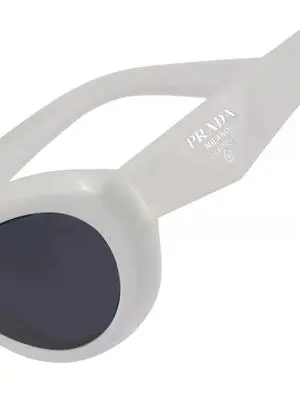Prada Symbole Oval-frame Sunglasses - White