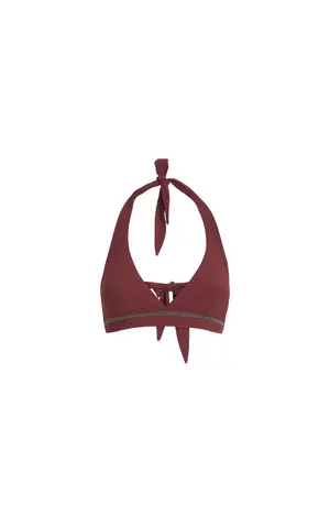 Brunello Cucinelli Bikini Top With Monili - Bordeaux