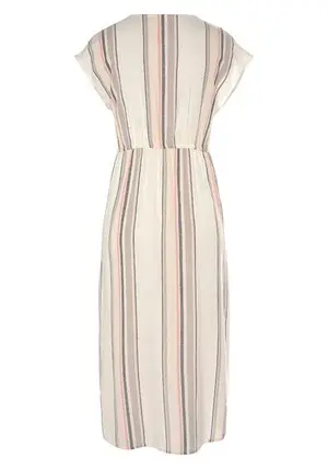 LASCANA Striped V-neck Midi Dress