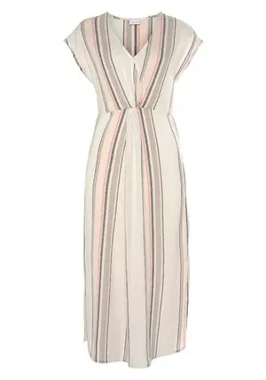 LASCANA Striped V-neck Midi Dress