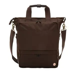 TOKEN Waxed Nylon Fordham Convertible Backpack Dark Brown