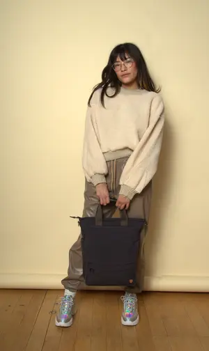 TOKEN Waxed Nylon Fordham Convertible Backpack - Navy