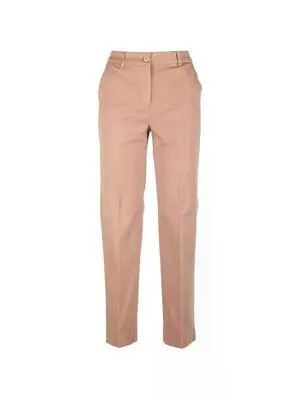 VIA MASINI 80 Turn-up Hem Trousers - Neutrals