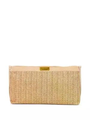 GIANNI CHIARINI Woven Clutch With Detachable Strap