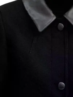 MORGAN Leather Collar Button Coat