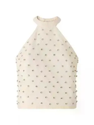 Pinko Embellished Halterneck Cropped Top