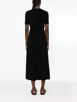 Eric Bompard V-neck Ribbed Midi Dress - Black