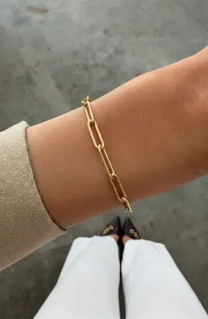CUFFED BY NANO Chunky Paperclip 14k Filled Bracelet