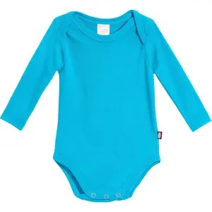 CITY THREADS Organic Cotton Super-soft Long Sleeve Bodysuit - Turquoise