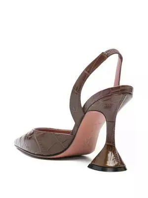 Amina Muaddi Holli Slingback Pumps - Brown