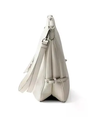 Prada Fold Leather Shoulder Bag - Neutrals