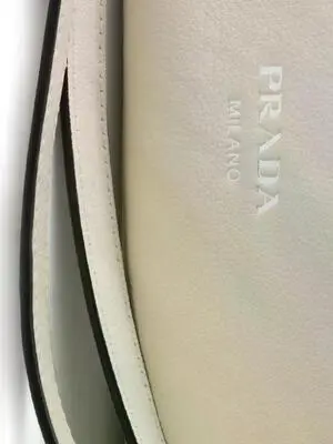 Prada Fold Leather Shoulder Bag - Neutrals
