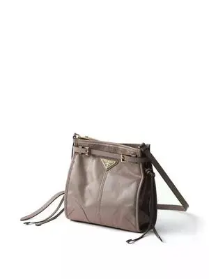 Prada Bonnie Leather Mini Shoulder Bag - Grey