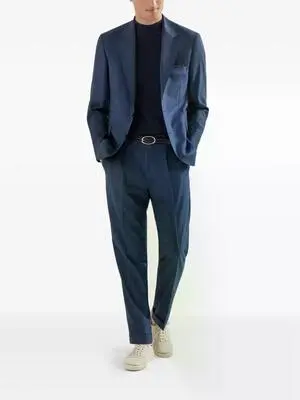 Brunello Cucinelli Virgin Wool Prince Of Wales Pleated Trousers