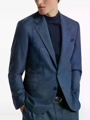 Brunello Cucinelli Super 150s Virgin-wool Prince Of Wales Blazer - Blue