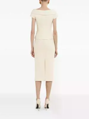 NISSA Fitted Off-shoulder Blazer - Neutrals