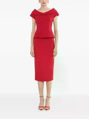 NISSA High-waisted Pencil Skirt With Rear Slit