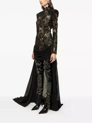 NISSA Crystal-embellished Lace Mini Dress