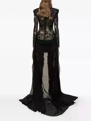 NISSA Crystal-embellished Lace Mini Dress