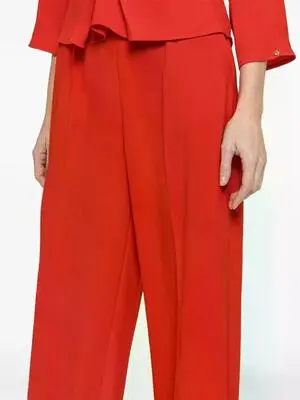 NISSA High-waisted Crepe Palazzo Pants - Red
