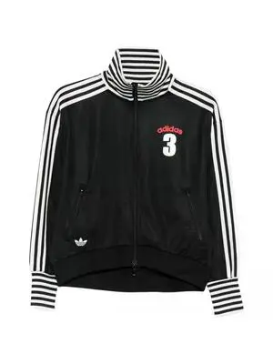 Adidas Striped Zip Knitwear With Stand Collar