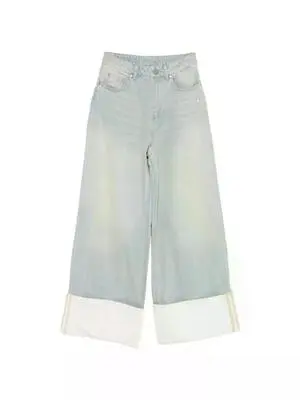 Adidas Cuffed Wide Leg Denim Trousers