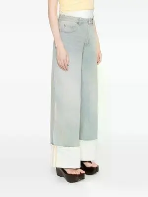 Adidas Cuffed Wide Leg Denim Trousers