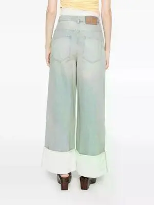 Adidas Cuffed Wide Leg Denim Trousers