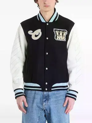 Off-White Appliquéd Bomber Jacket - Black