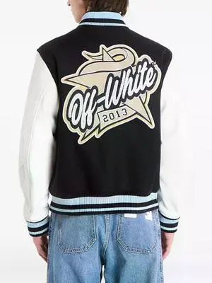 Off-White Appliquéd Bomber Jacket - Black