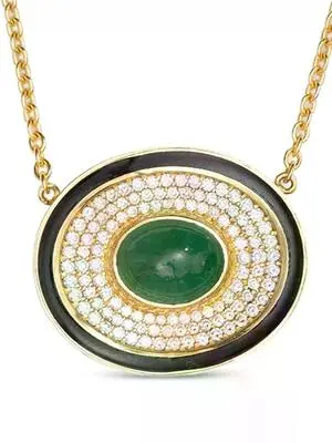 JENNA BLAKE 18k Yellow Diamond And Emerald Necklace