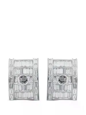 LB EXCLUSIVE Diamond Platinum Clip-on Earrings - Silver