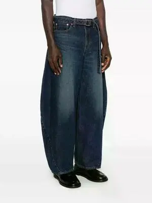 Sacai Belted Barrel-leg Jeans