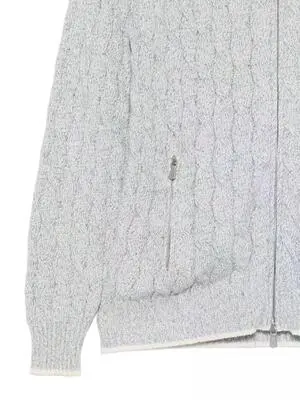 Eleventy Cable-knit Zip-up Cardigan
