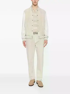 Eleventy Striped Bomber Jacket - Neutrals