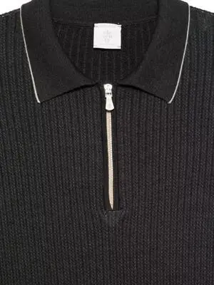 Eleventy Half-zip Ribbed Polo Shirt