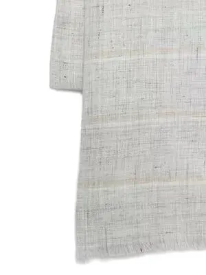 Eleventy Striped-pattern Linen Scarf