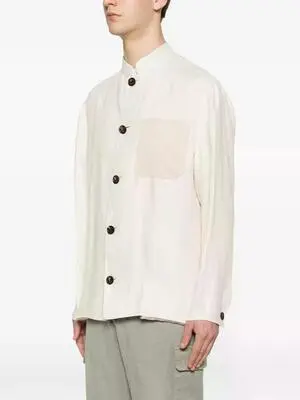 Eleventy Buttoned Patch-pocket Overshirt - Neutrals
